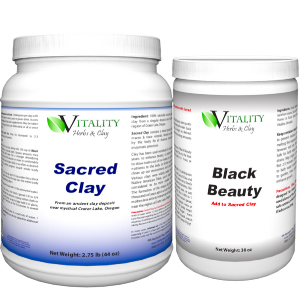 Bath Kit - Sacred Clay & Black Beauty Bath Additive - Vital Life Essentials